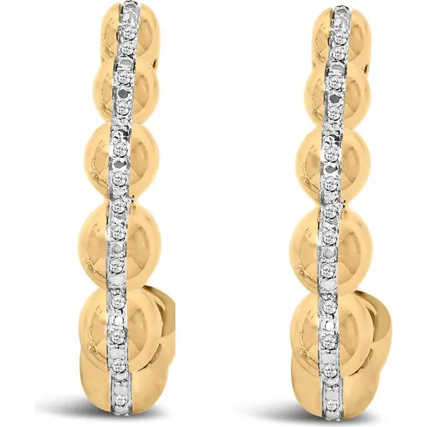 HAUS OF BRILLIANCE Gold Vermeil Diamond Accent Bold Earring - Silver