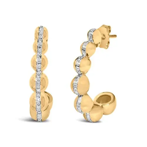 HAUS OF BRILLIANCE Gold Vermeil Diamond Accent Bold Earring