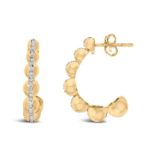 HAUS OF BRILLIANCE Gold Vermeil Diamond Accent Bold Earring