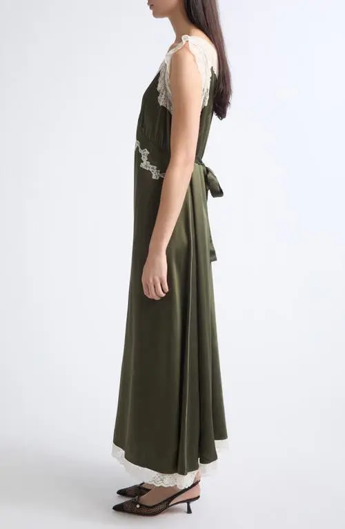 TANNER FLETCHER Irene Lace Trim Midi Dress