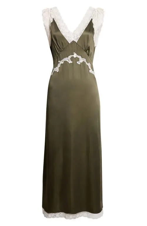 TANNER FLETCHER Irene Lace Trim Midi Dress
