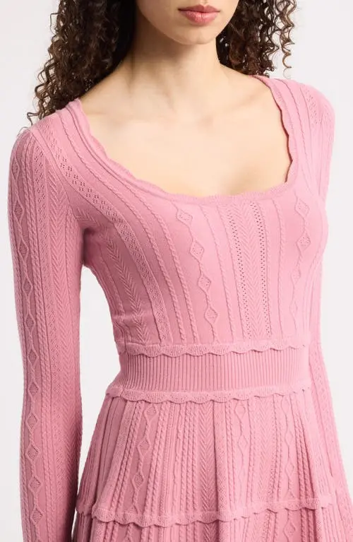 LoveShackFancy Lunelle Cable Knit Minidress