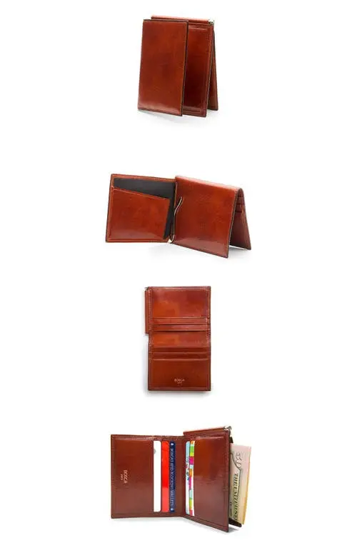 Bosca Leather Money Clip Wallet