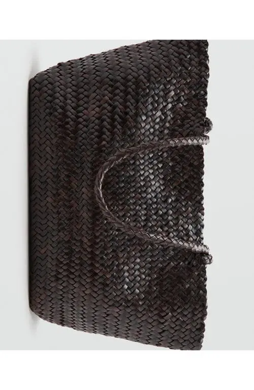 Mango Braided Woven Shopper Bag