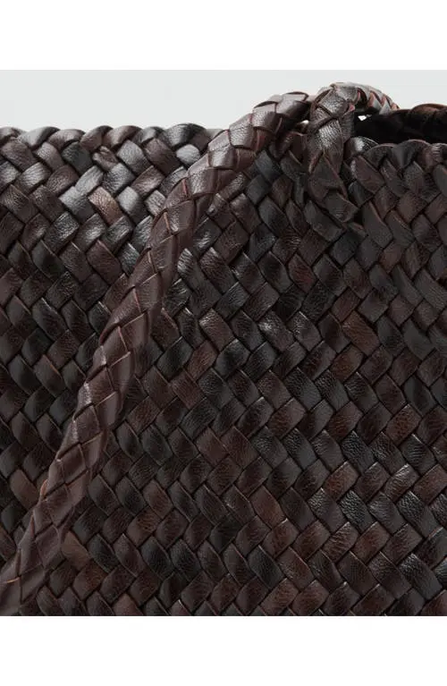 Mango Braided Woven Shopper Bag