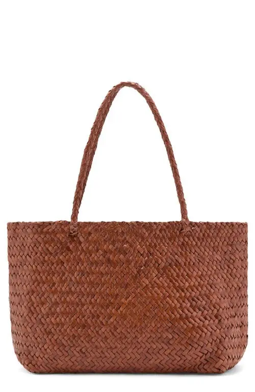 Mango Braided Woven Shopper Bag - Leather