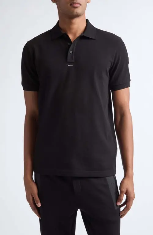 Moncler Cotton Piqué Polo - Black