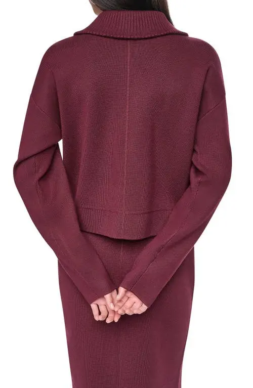 Dkny Essentials Zip Up Sweater Jacket - Cabernet