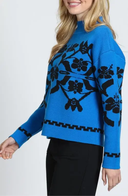 APNY Floral Mock Neck Sweater