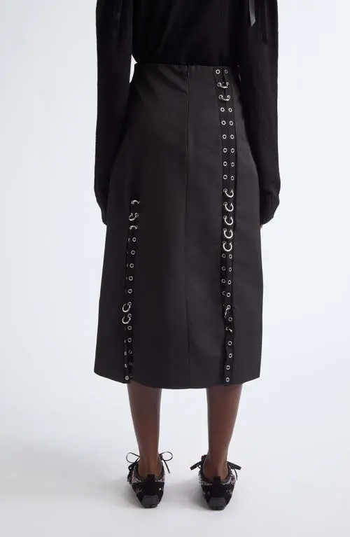 Simone Rocha Grommet Ring Sculpted Ripple Midi Skirt