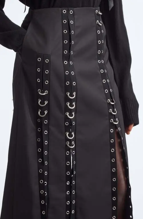 Simone Rocha Grommet Ring Sculpted Ripple Midi Skirt