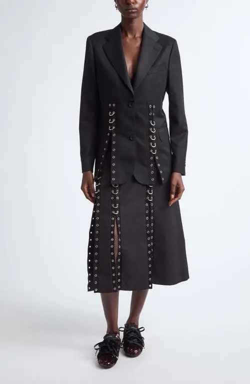 Simone Rocha Grommet Ring Sculpted Ripple Midi Skirt