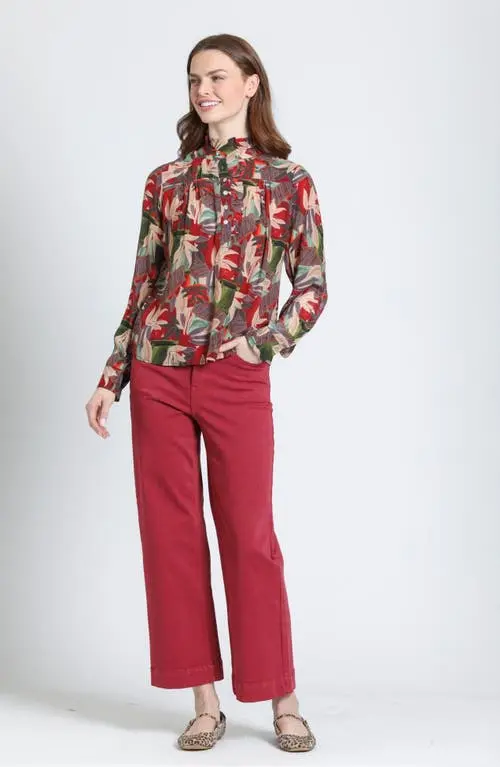 APNY Ruffle Half Placket Top