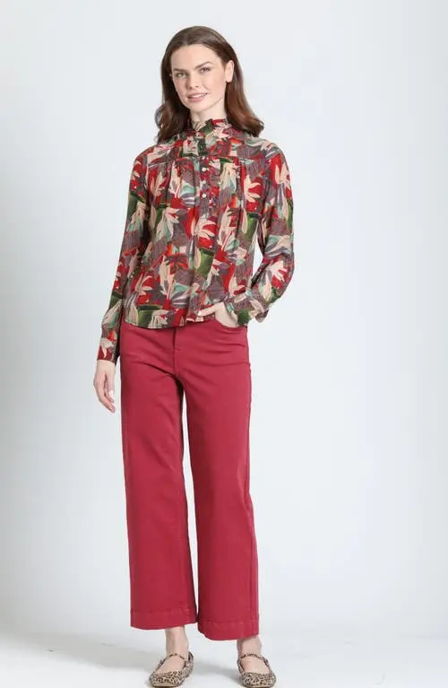 APNY Ruffle Half Placket Top
