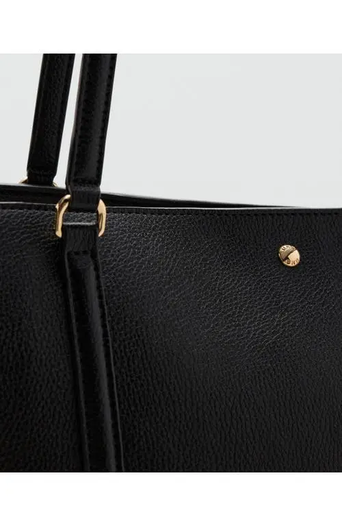 Mango Faux Leather Shopper Tote