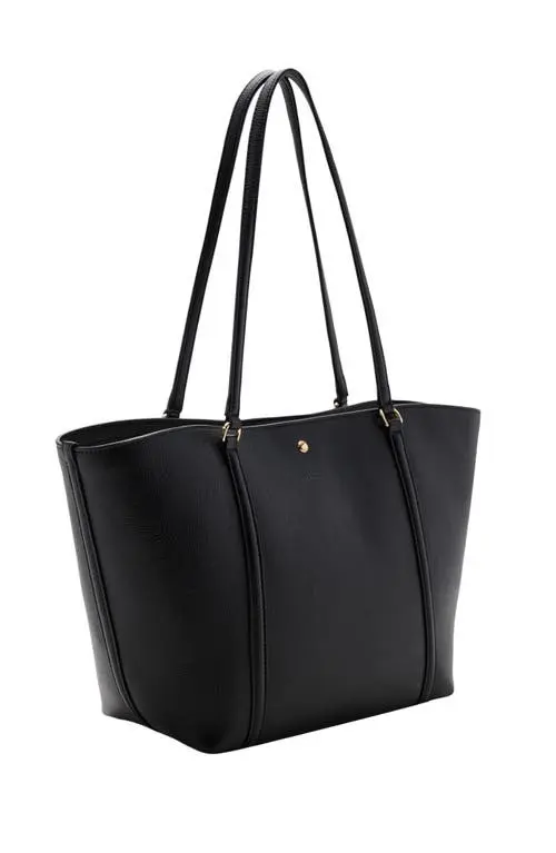 Mango Faux Leather Shopper Tote