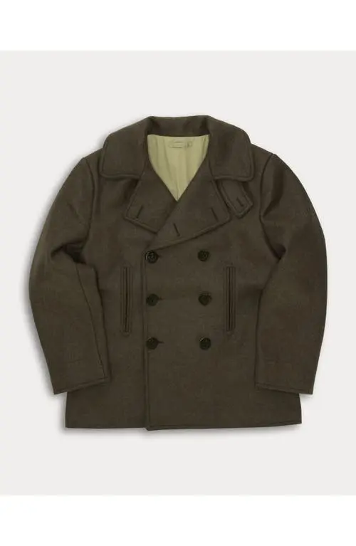 FORTELA Peacot Double Breasted Wool Blend Coat - Green