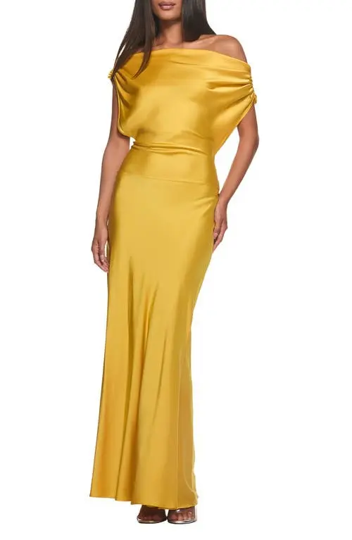 I.AM.GIA Kahlo Off The Shoulder Satin Maxi Dress