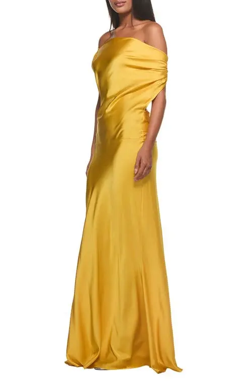 I.AM.GIA Kahlo Off The Shoulder Satin Maxi Dress