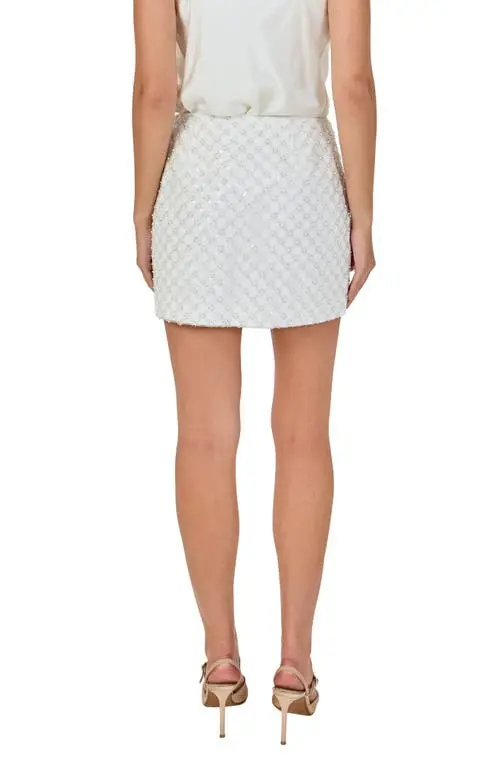 Endless Rose Faux Pearl Embellished Miniskirt