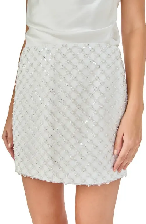 Endless Rose Faux Pearl Embellished Miniskirt