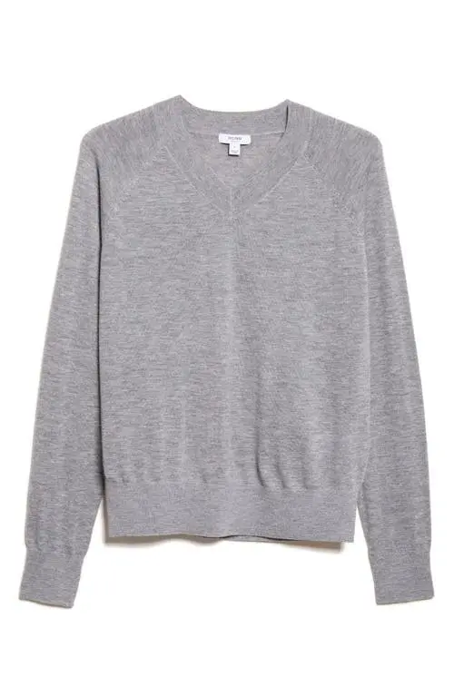 REISS Paris V-neck Merino Wool Sweater - Grey