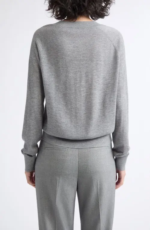 REISS Paris V-neck Merino Wool Sweater - Grey