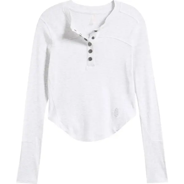 Free People Cool Down Stretch Cotton Crewneck Top - Heather Grey