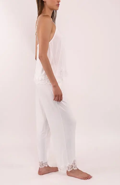 Flora Nikrooz Sarafina Lace Trim Jersey Pajamas - Ivory