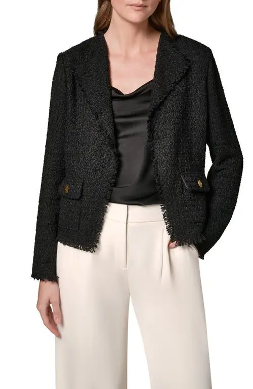 Donna Karan New York Open Front Tweed Jacket
