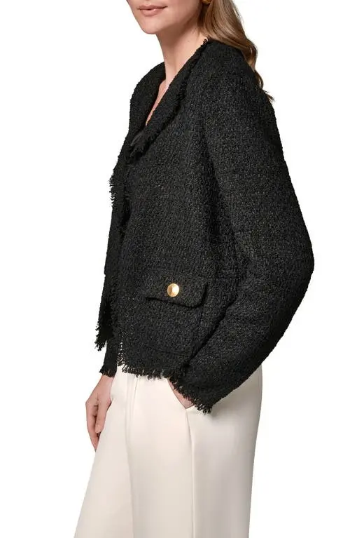 Donna Karan New York Open Front Tweed Jacket