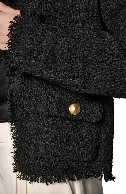 Donna Karan New York Open Front Tweed Jacket