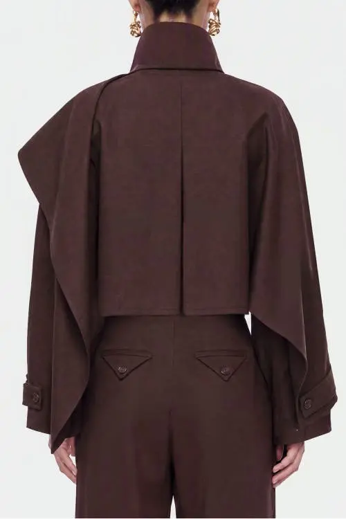 NOCTURNE Stand Collar Trench Coat