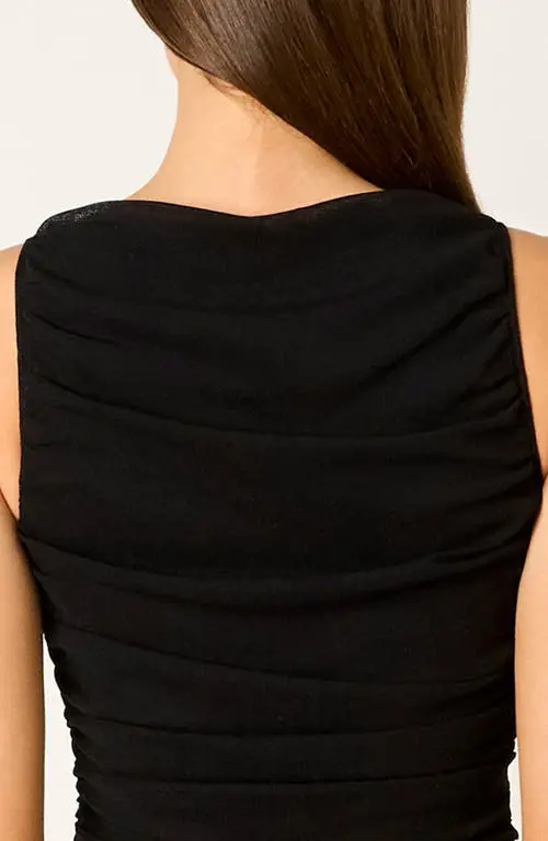NIA Clea Ruched Fit & Flare Drop Waist Dress - Black
