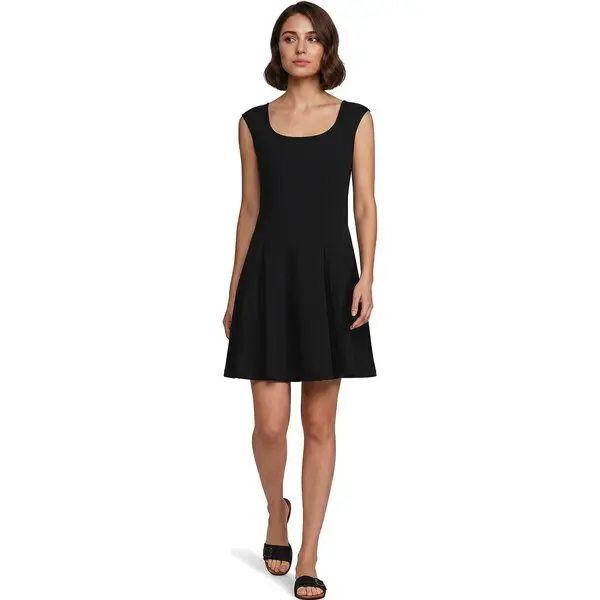 LANDS' END Starfish Scoop Neck Sleeveless Mini Dress - Black