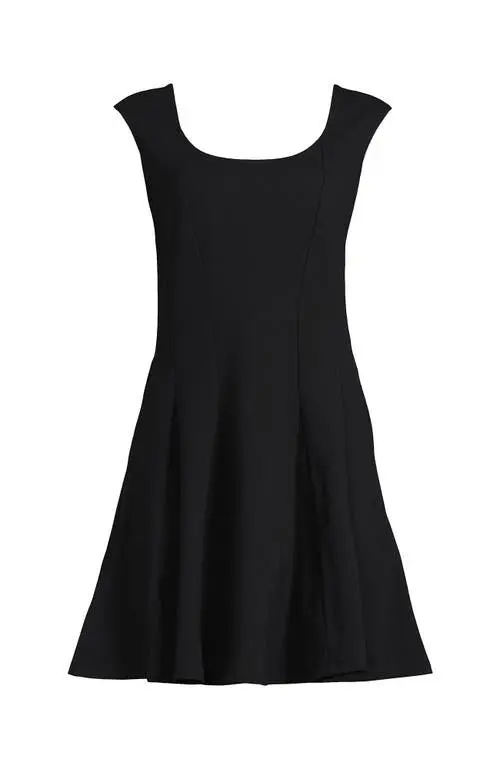 LANDS' END Starfish Scoop Neck Sleeveless Mini Dress - Black