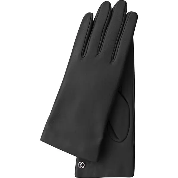 KESSLER Extra Long Premium Lamb Leather Touchscreen Gloves Style With Cashmere Lining - Black