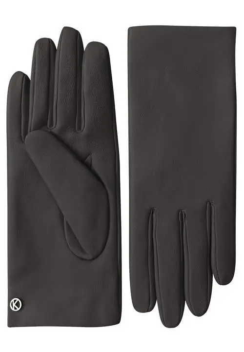 KESSLER Extra Long Premium Lamb Leather Touchscreen Gloves Style With Cashmere Lining - Black