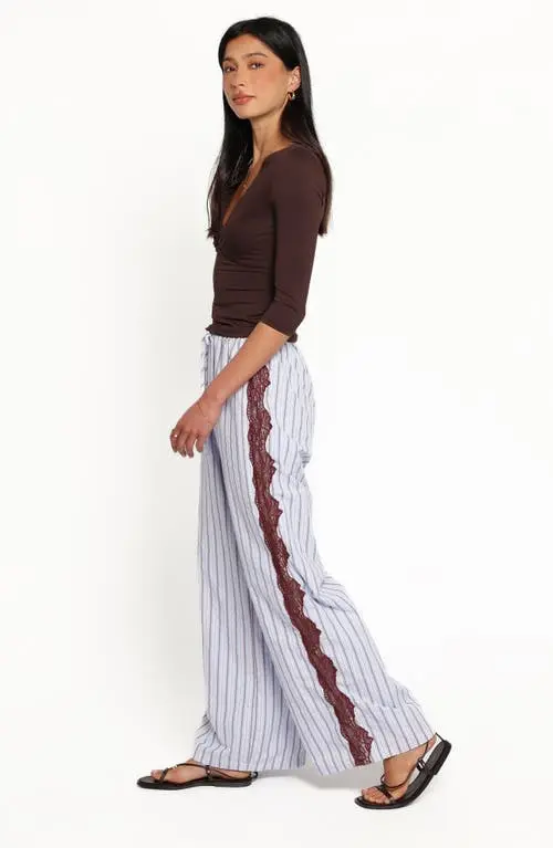 PETAL & PUP Ellina Lace Contrast Wide Leg Pants