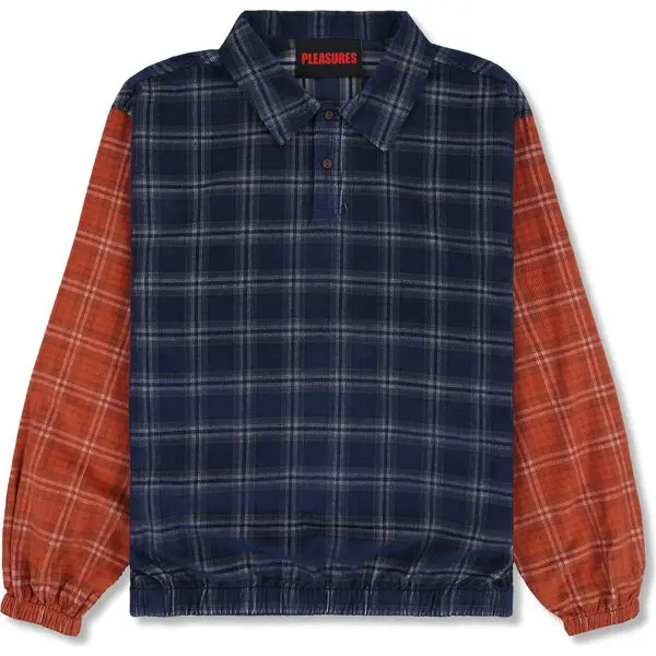 PLEASURES Colorblock Check Cotton Corduroy Shirt