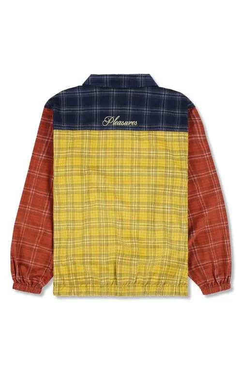 PLEASURES Colorblock Check Cotton Corduroy Shirt