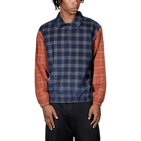 PLEASURES Colorblock Check Cotton Corduroy Shirt
