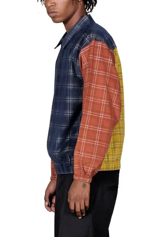PLEASURES Colorblock Check Cotton Corduroy Shirt