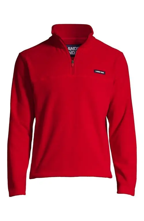 LANDS' END Anyweather Fleece Quarter Zip Pullover - Rich Red