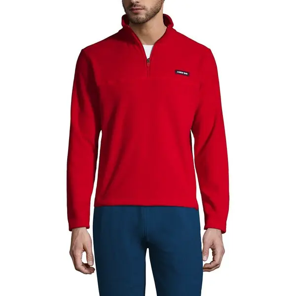 LANDS' END Anyweather Fleece Quarter Zip Pullover - Rich Red