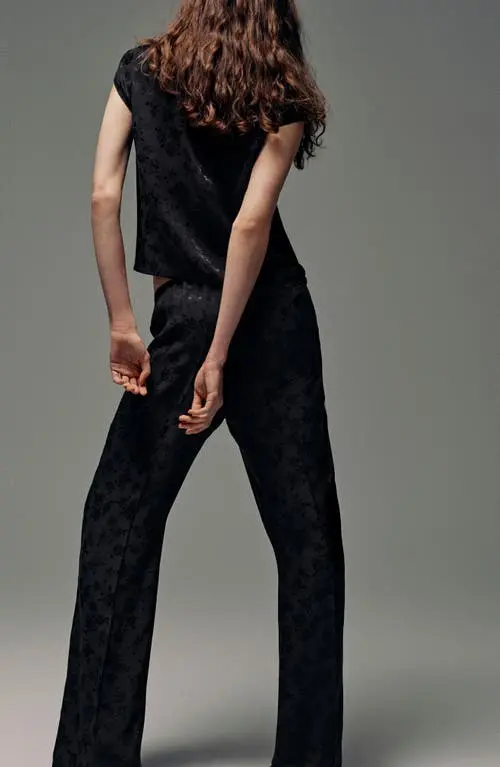 Mango Tamary Jacquard Band Collar Top