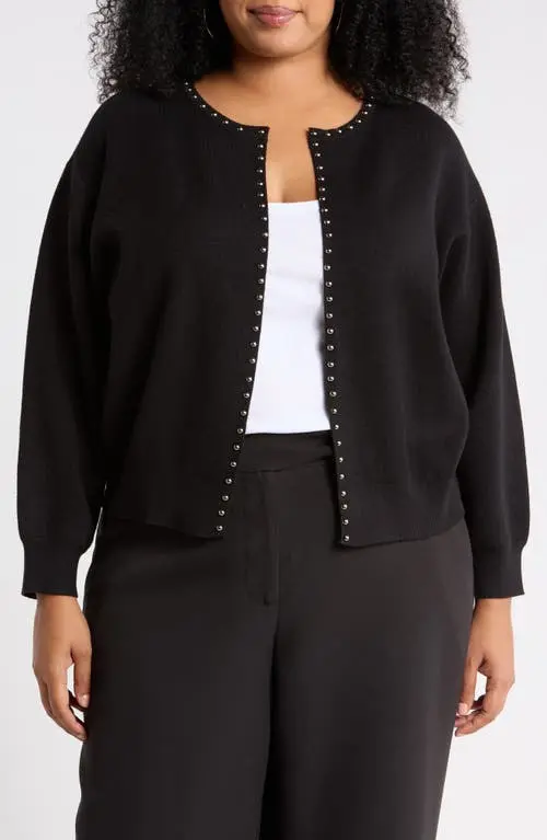 SUGARLIPS Dome Rivet Crewneck Cardigan