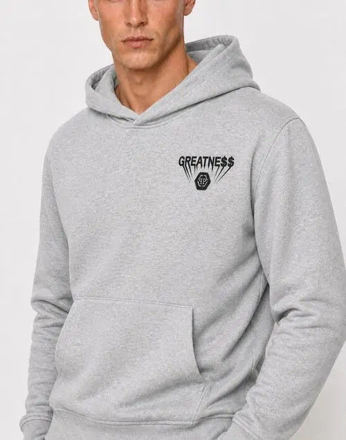 Philipp Plein Fleece Hoodie Greatness - Grey