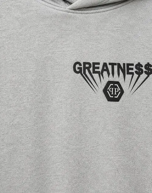 Philipp Plein Fleece Hoodie Greatness - Grey