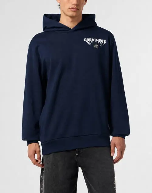 Philipp Plein Fleece Hoodie Greatness - Navy